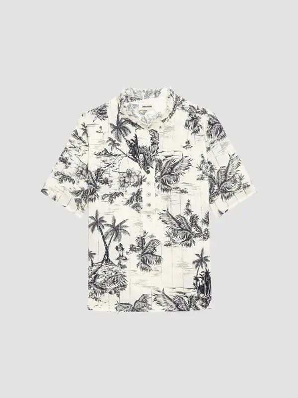 Zadig&Voltaire Topher Tropical Island Short-sleeve Shirt - Ecru