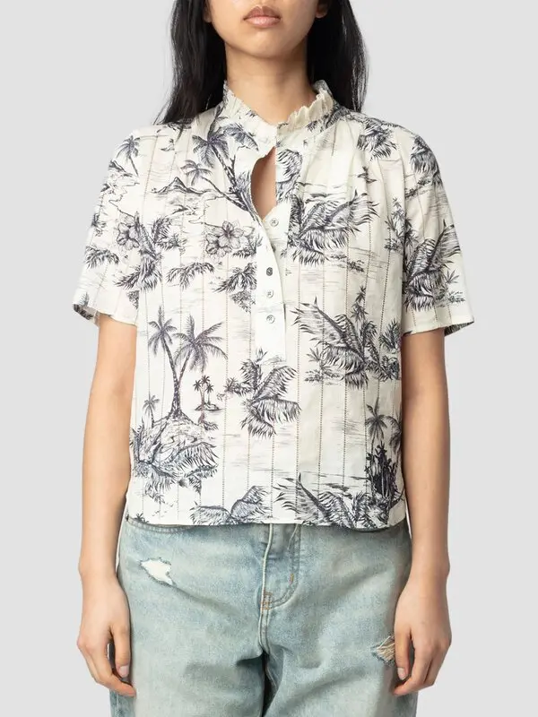 Zadig&Voltaire Topher Tropical Island Short-sleeve Shirt