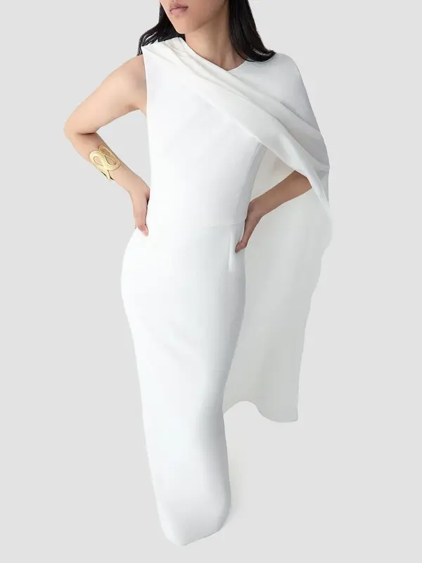 Carolina Herrera Draped One-shoulder Column Gown