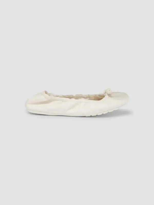 Bottega Veneta Fantasmina Leather Ballet Flats - Alabaster