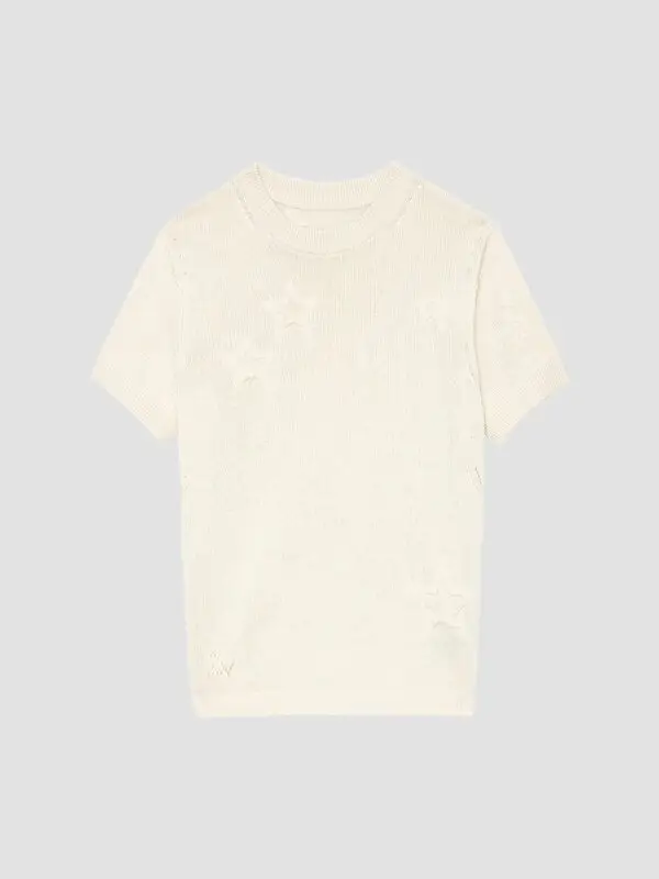 Zadig&Voltaire Bully Stars Short-sleeve Sweater - Ecru