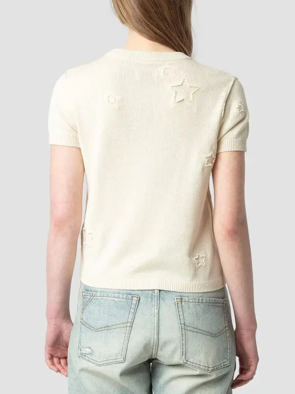 Zadig&Voltaire Bully Stars Short-sleeve Sweater - Ecru
