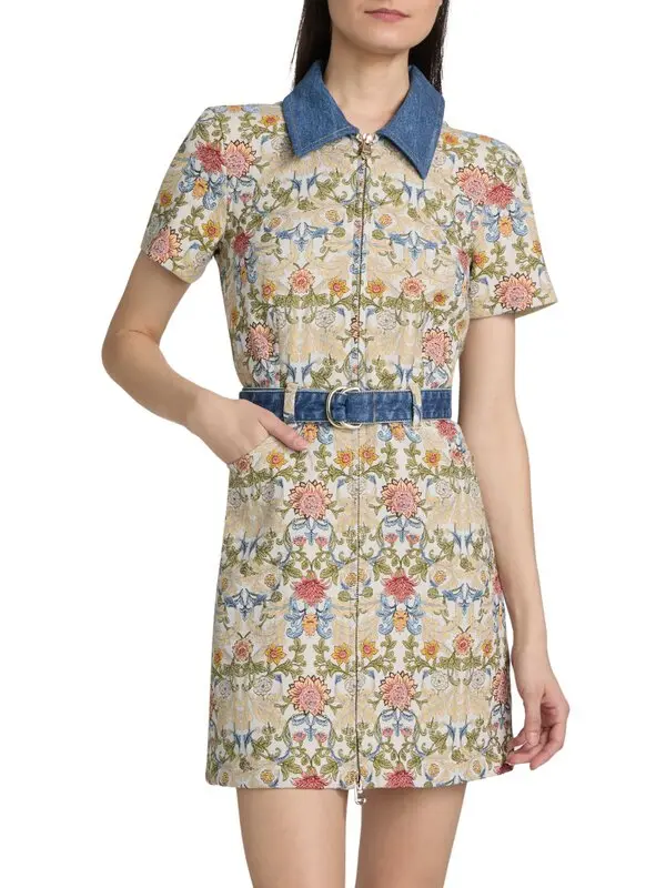 Cinq À Sept Bea Floral Jacquard Minidress - Cream Multi