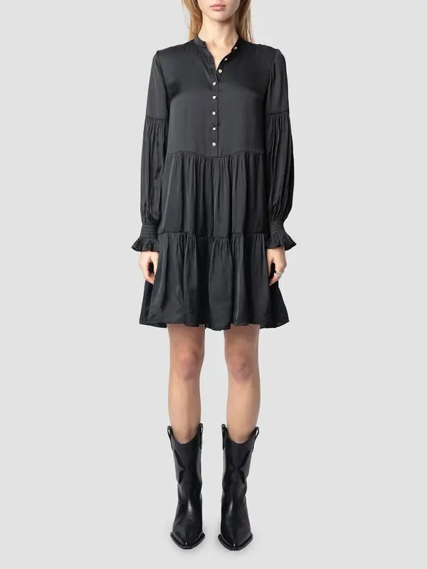 Zadig&Voltaire Randy Satin Tiered Minidress