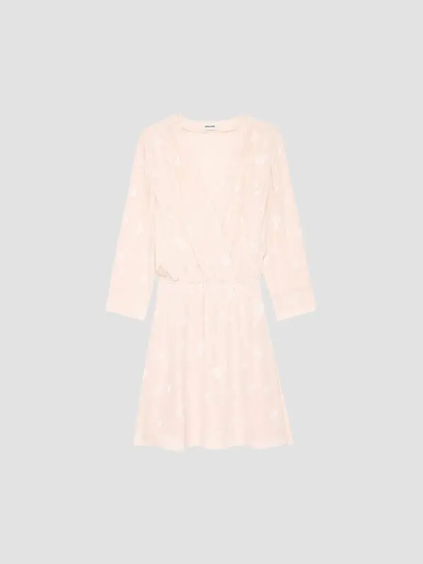 Zadig&Voltaire Rucas Flash Heart Jacquard Silk Minidress - Pearly