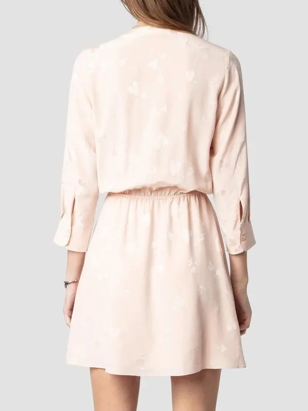 Zadig&Voltaire Rucas Flash Heart Jacquard Silk Minidress - Pearly