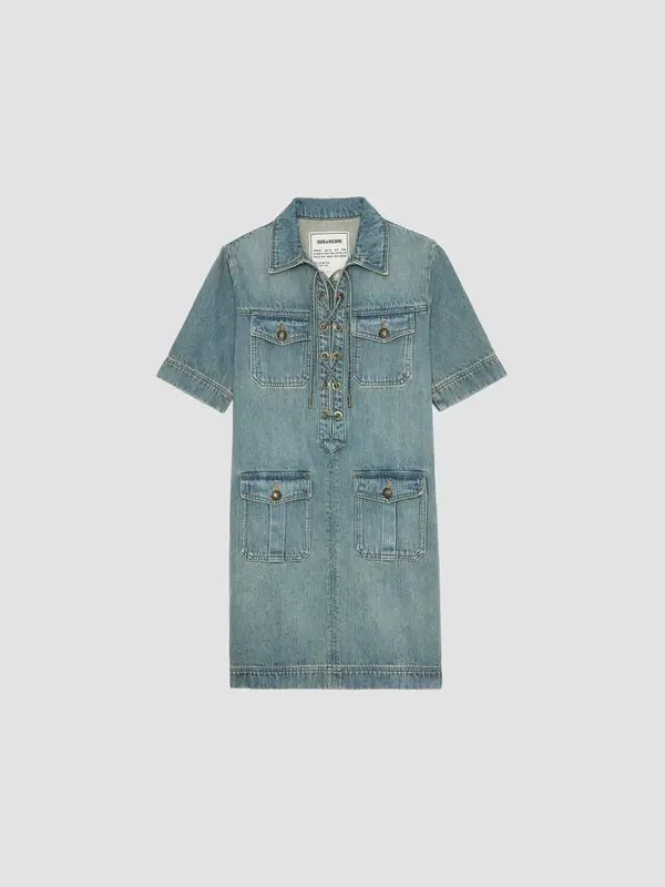 Zadig&Voltaire Record Denim Minidress - Light Blue