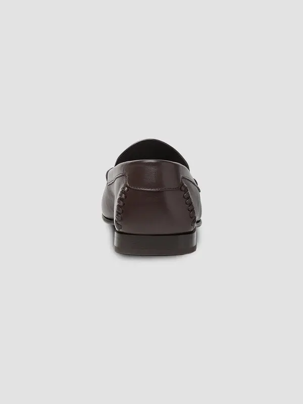 Fendi Whipstitched Leather Loafers - Chocolate