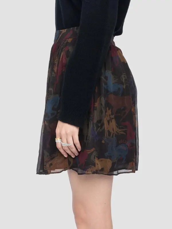 Zadig&Voltaire Jadys Mousseline Horse-printed A-line Miniskirt