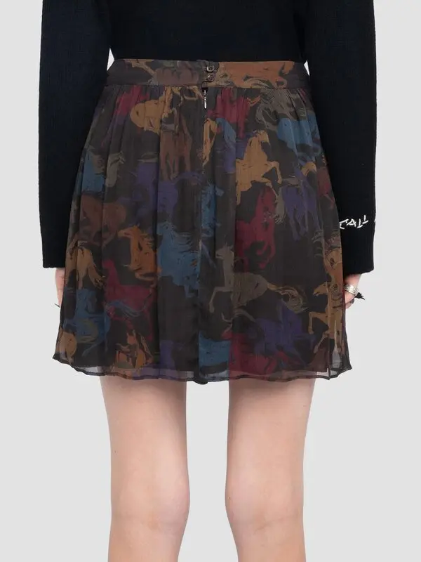 Zadig&Voltaire Jadys Mousseline Horse-printed A-line Miniskirt