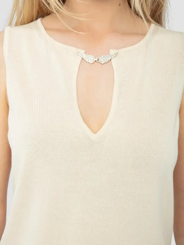 Zadig&Voltaire Sayani Vico Embellished Keyhole Tank