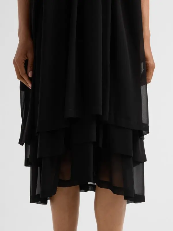 Comme Des Garçons Georgette V-neck Midi Dress