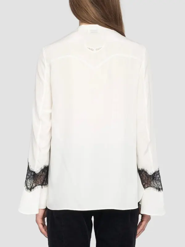 Zadig&Voltaire Tuan Contrast Lace Silk Blouse