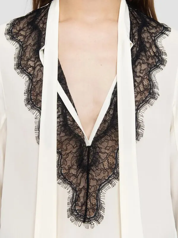 Zadig&Voltaire Tuan Contrast Lace Silk Blouse