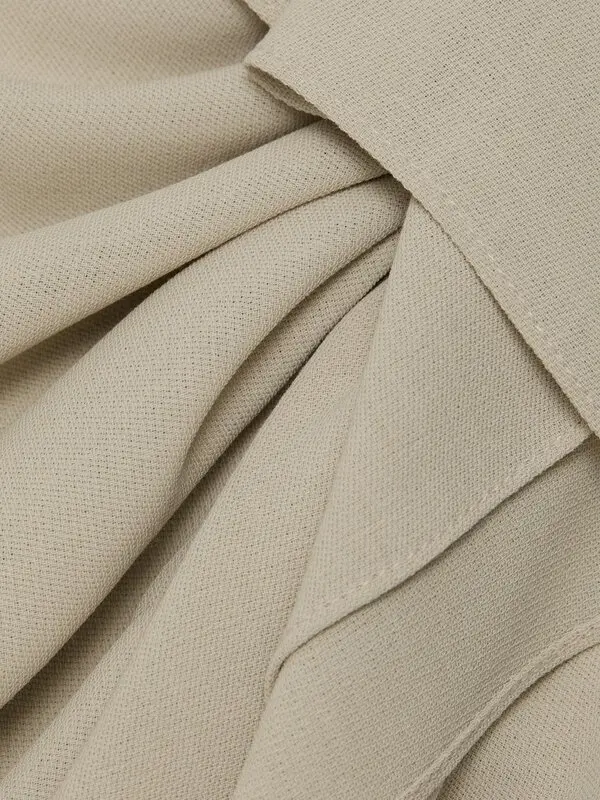 Michael Kors Draped Wool Crepe Pareo Skirt