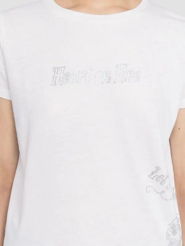 Zadig&Voltaire Alys Rhinestone Graphic Crewneck T-shirt