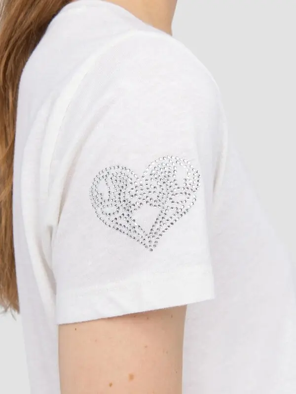 Zadig&Voltaire Alys Rhinestone Graphic Crewneck T-shirt
