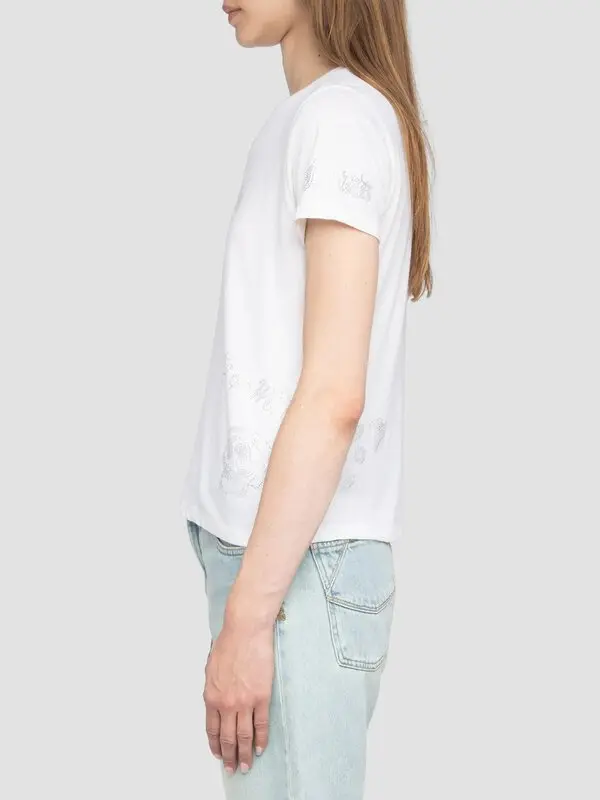 Zadig&Voltaire Alys Rhinestone Graphic Crewneck T-shirt