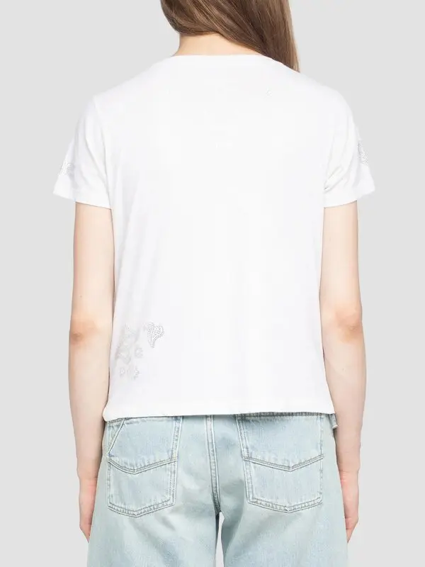 Zadig&Voltaire Alys Rhinestone Graphic Crewneck T-shirt
