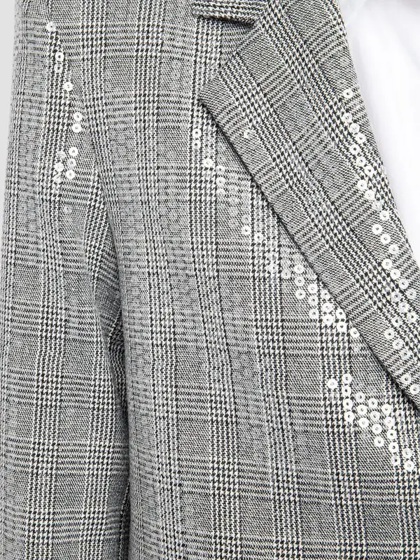 Zadig&Voltaire Vanille Car Sequined Plaid Blazer