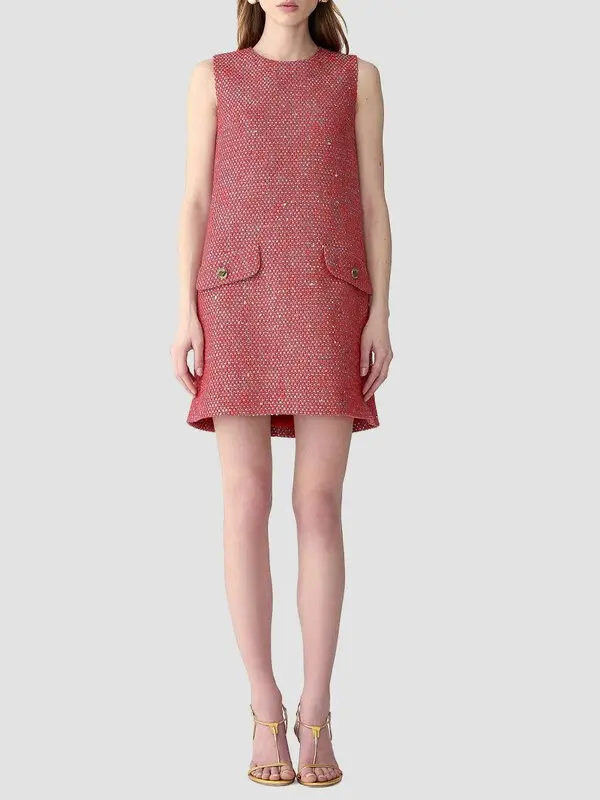 Carolina Herrera Metallic Tweed Shift Minidress