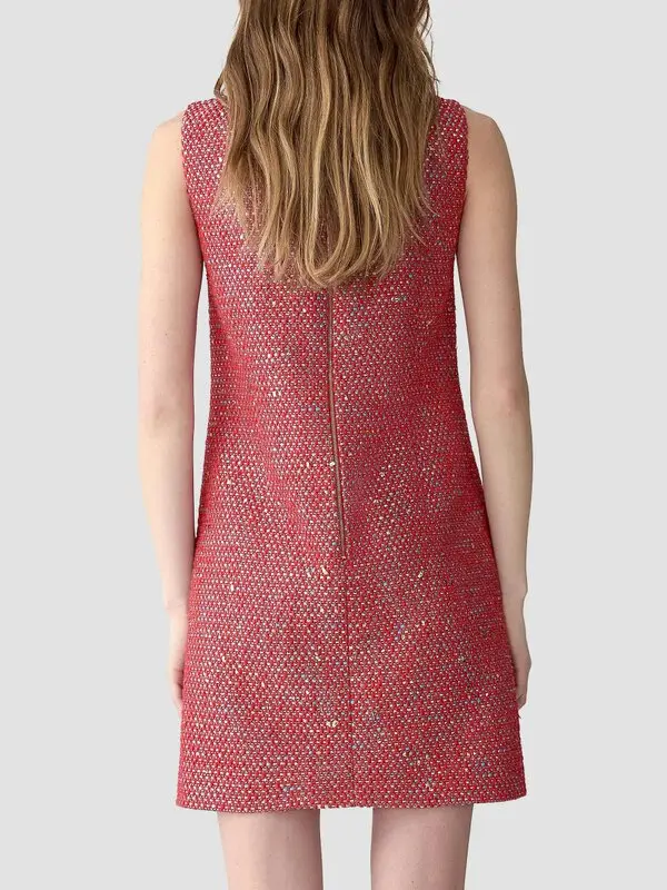 Carolina Herrera Metallic Tweed Shift Minidress