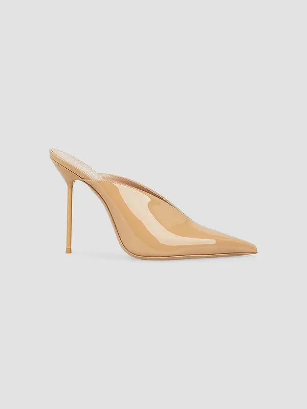 Paris Texas Lidia 105mm Patent Leather Mules - Beige