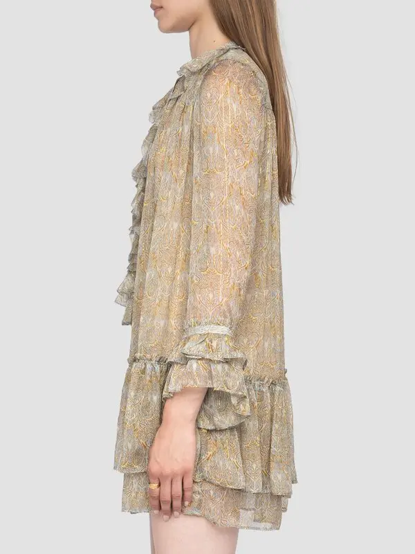 Zadig&Voltaire Ralice Metallic Paisley Minidress - Cloud