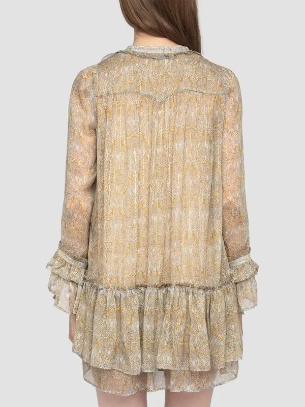 Zadig&Voltaire Ralice Metallic Paisley Minidress - Cloud