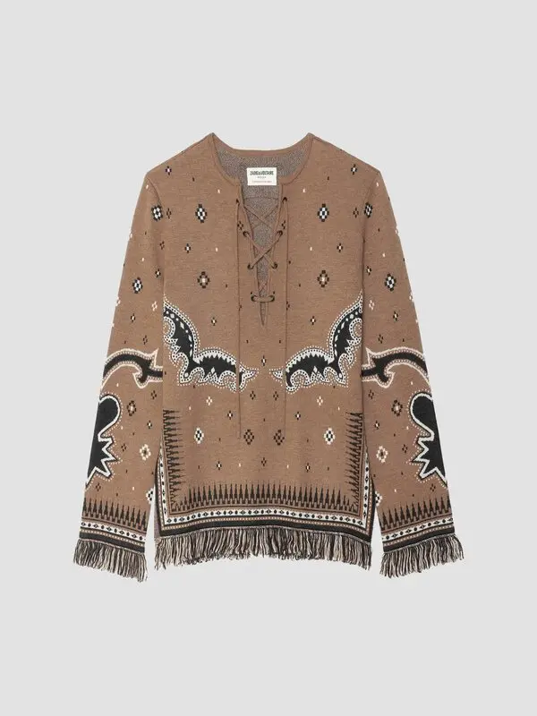 Zadig&Voltaire Leon Merino Wool Fringe-trim Sweater