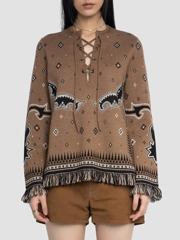 Zadig&Voltaire Leon Merino Wool Fringe-trim Sweater