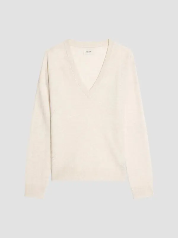Zadig&Voltaire Vivi Heart-patch V-neck Sweater