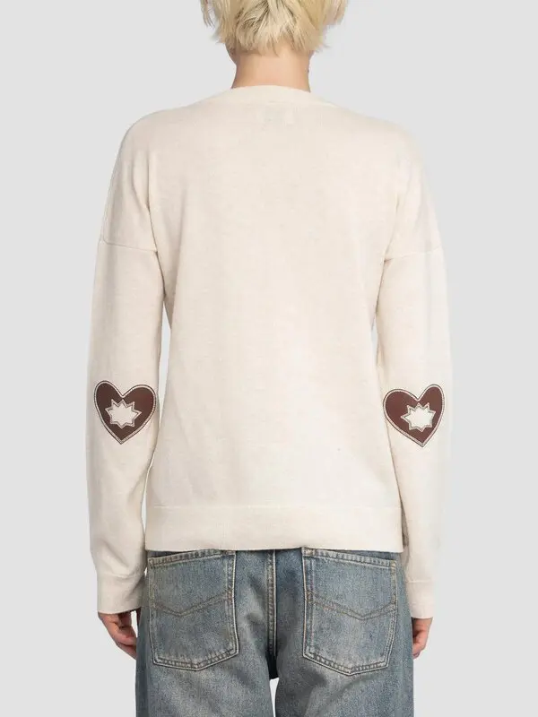 Zadig&Voltaire Vivi Heart-patch V-neck Sweater