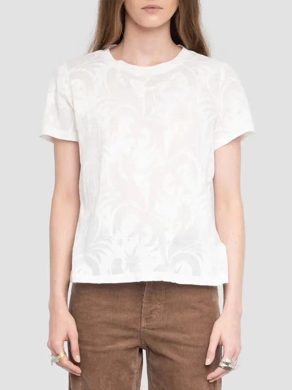 Zadig&Voltaire Alys Semi-sheer Crewneck T-shirt