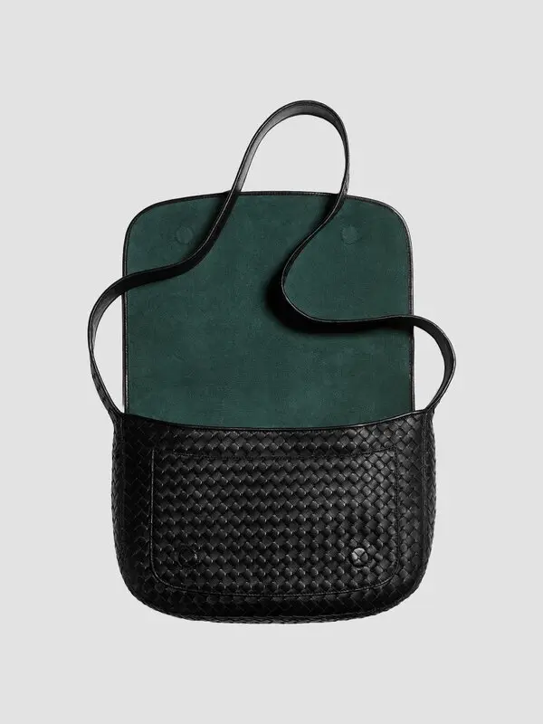 Bottega Veneta Intrecciato Fluffy Leather Messenger Bag