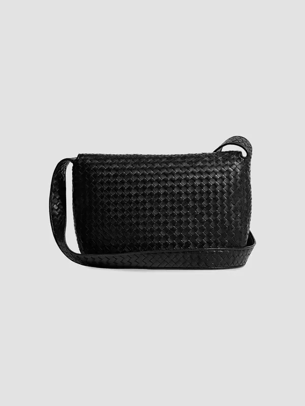 Bottega Veneta Intrecciato Fluffy Leather Messenger Bag