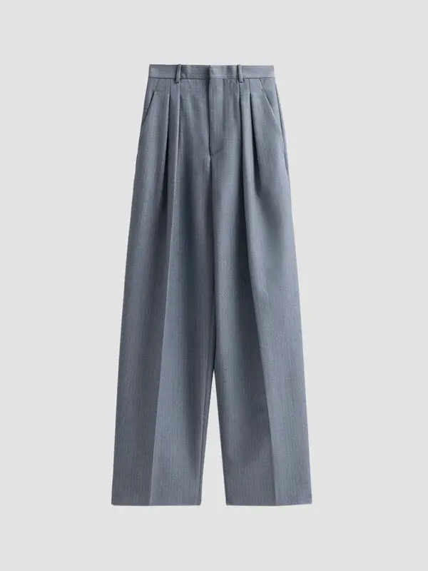 Bottega Veneta Stripe Wool-mohair Pleated Trousers