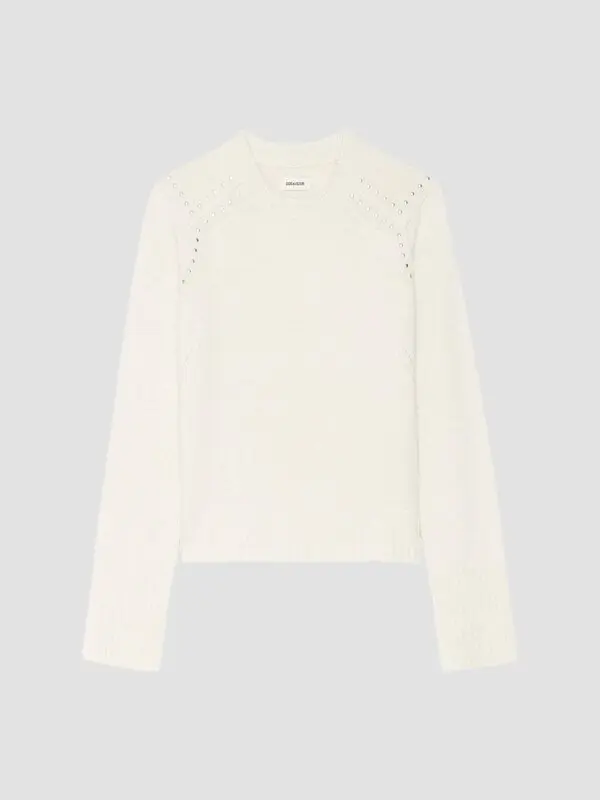 Zadig&Voltaire Nalty Studded Wool-cashmere Crewneck Sweater