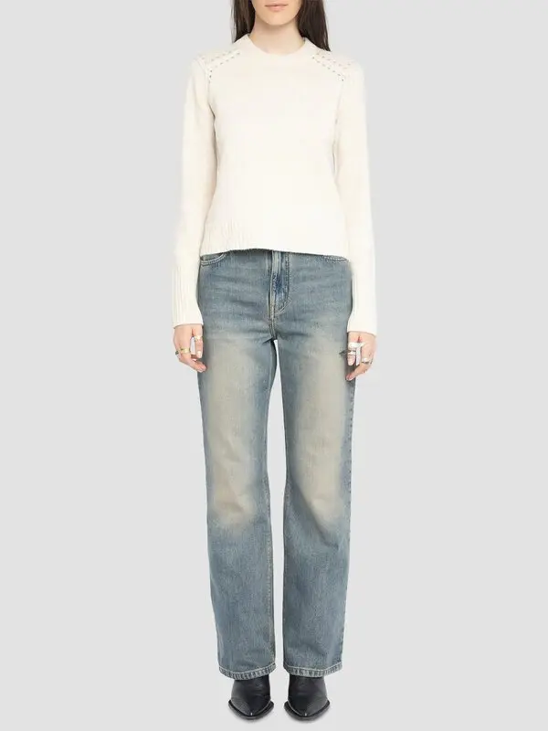 Zadig&Voltaire Nalty Studded Wool-cashmere Crewneck Sweater