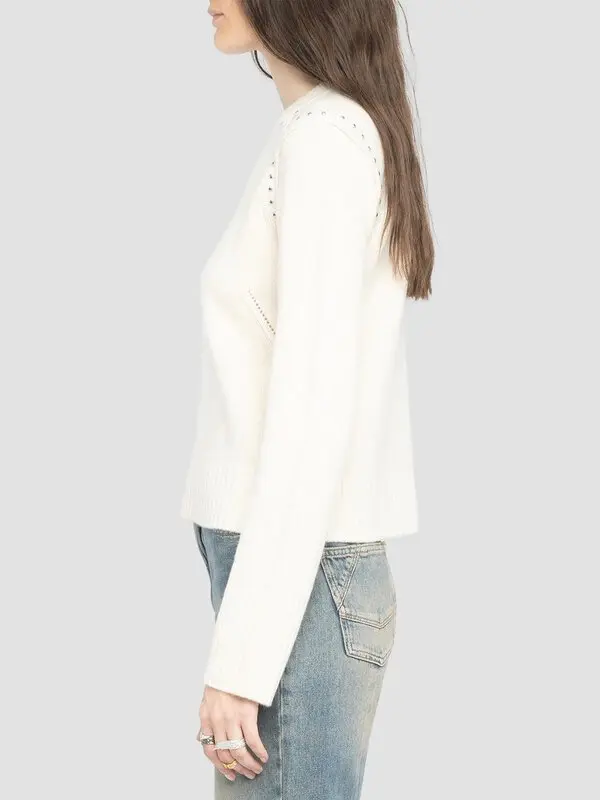 Zadig&Voltaire Nalty Studded Wool-cashmere Crewneck Sweater
