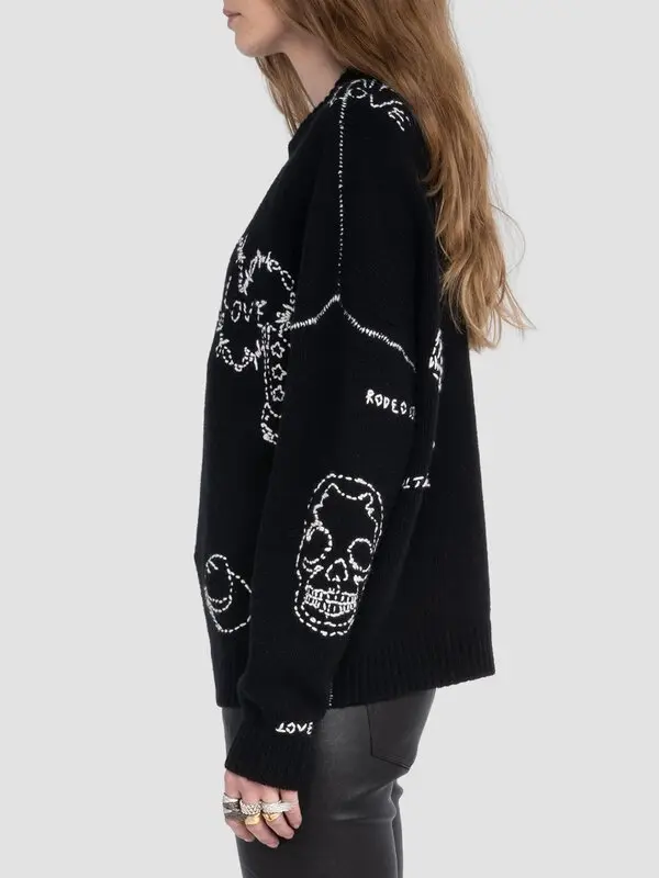 Zadig&Voltaire Baba Topstitched Wool Crewneck Sweater
