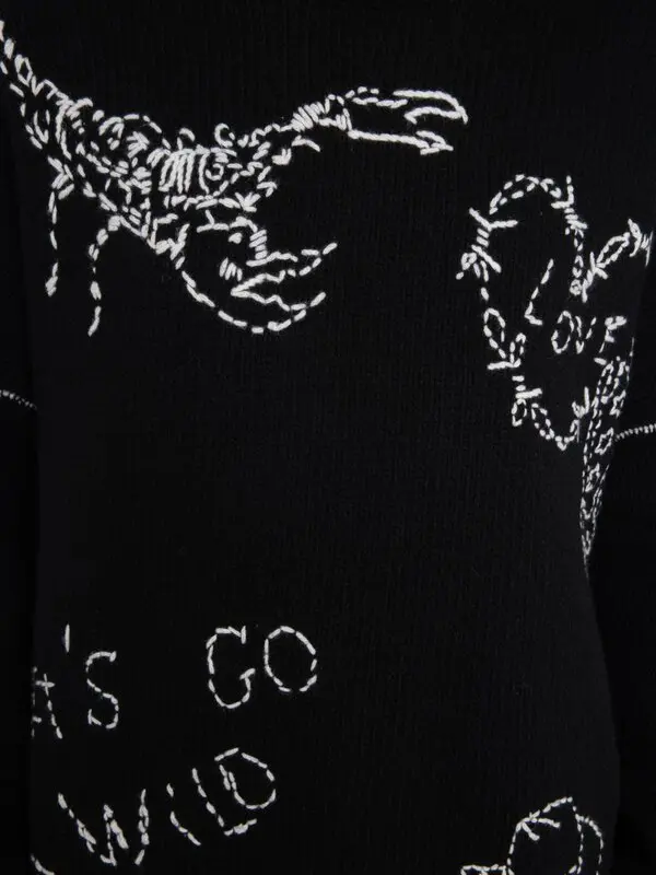 Zadig&Voltaire Baba Topstitched Wool Crewneck Sweater