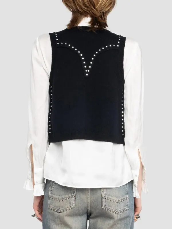 Zadig&Voltaire Dublin Studded Wool-cashmere Sweater Vest