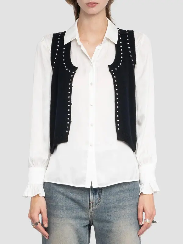 Zadig&Voltaire Dublin Studded Wool-cashmere Sweater Vest