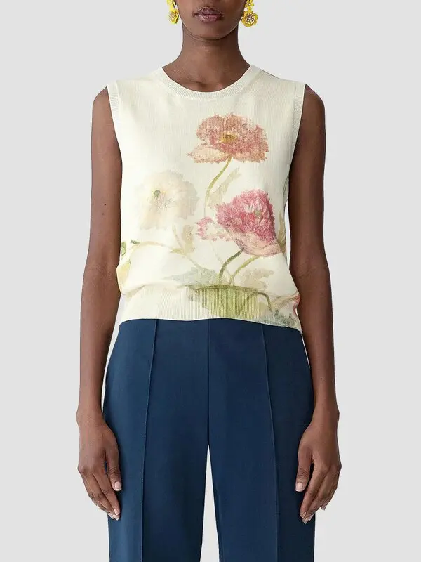 Carolina Herrera Floral Silk-cotton Tank