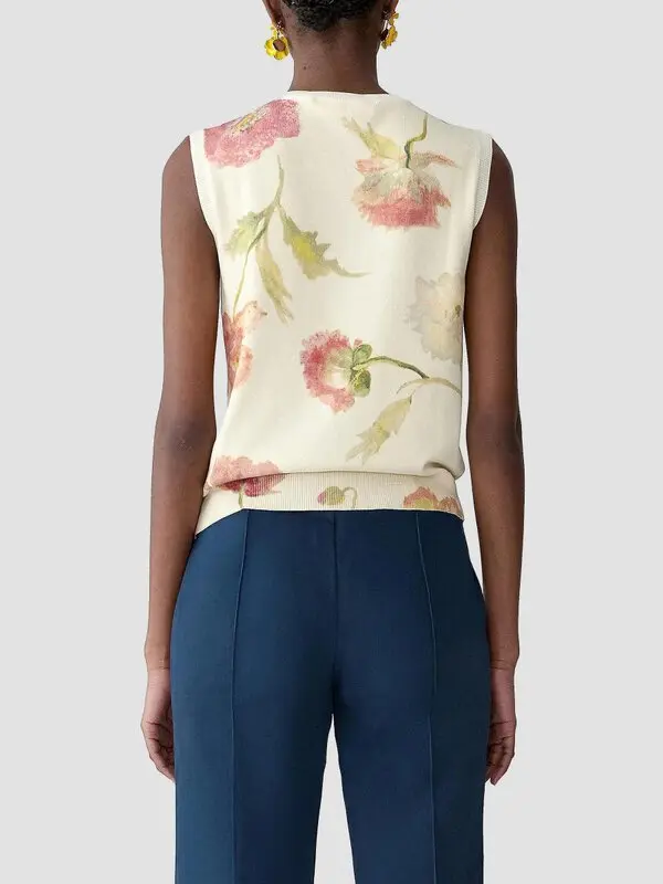 Carolina Herrera Floral Silk-cotton Tank