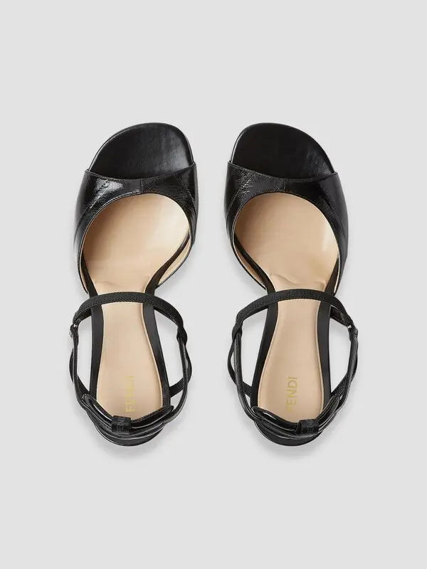 Fendi Very Colibri 95mm Leather Slingback Sandals