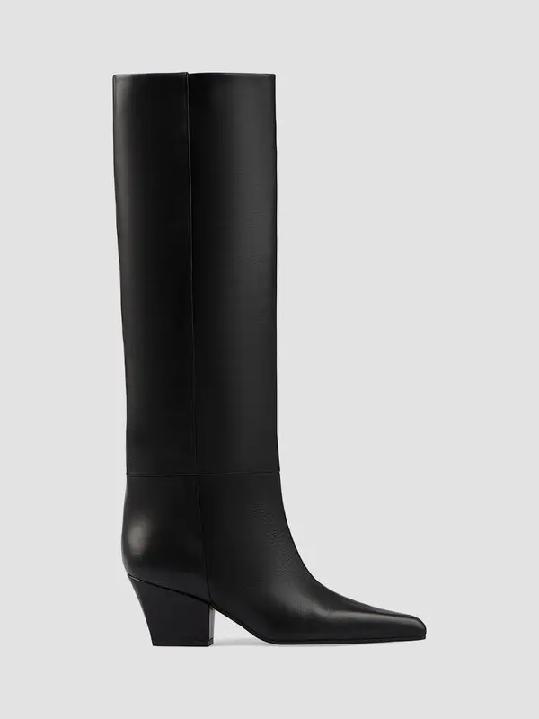 Paris Texas Jane Leather Knee-high Boots - Black