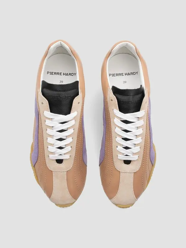 Pierre Hardy Jump Two-tone Leather Low-top Sneakers - Cafe Multi Capuccino