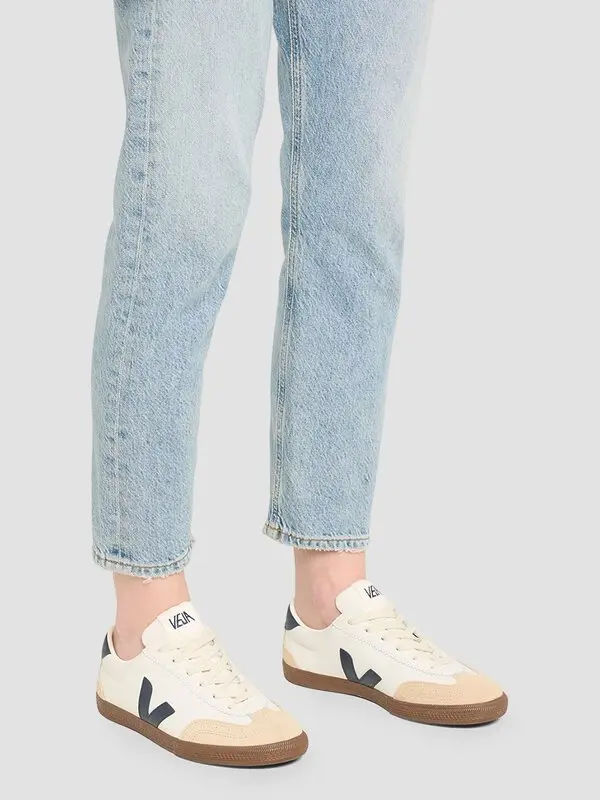 VEJA Volley Colorblocked Leather Low-top Court Sneakers - White Blue